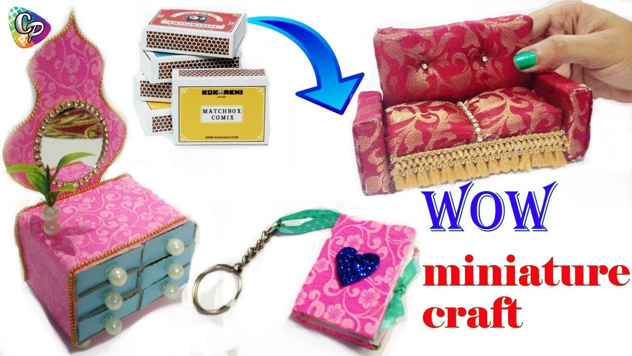 How to Make Miniature Crafts |Matchbox craft idea| Miniature Furniture ...