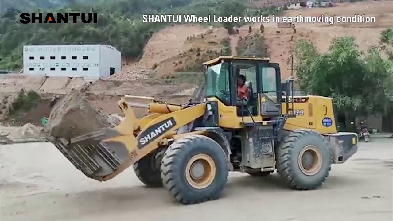 SHANTUI WHEEL LOADER WORKS IN EARTHMOVING CONDITION - YouTube