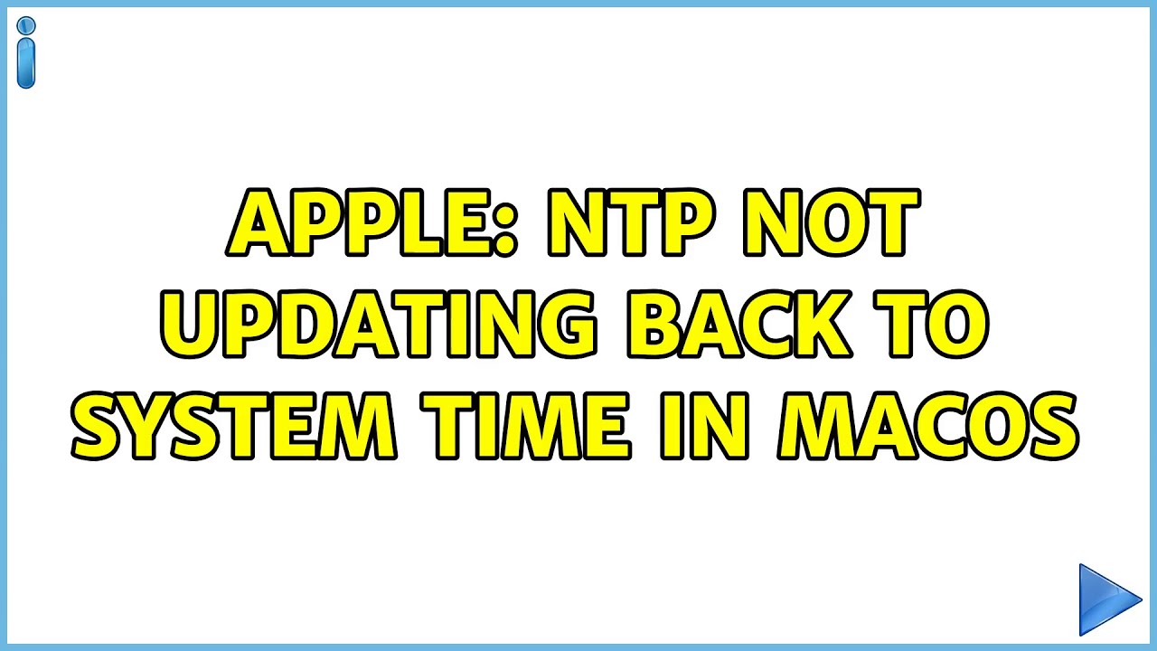 Apple: NTP not updating back to system time in macOS - YouTube