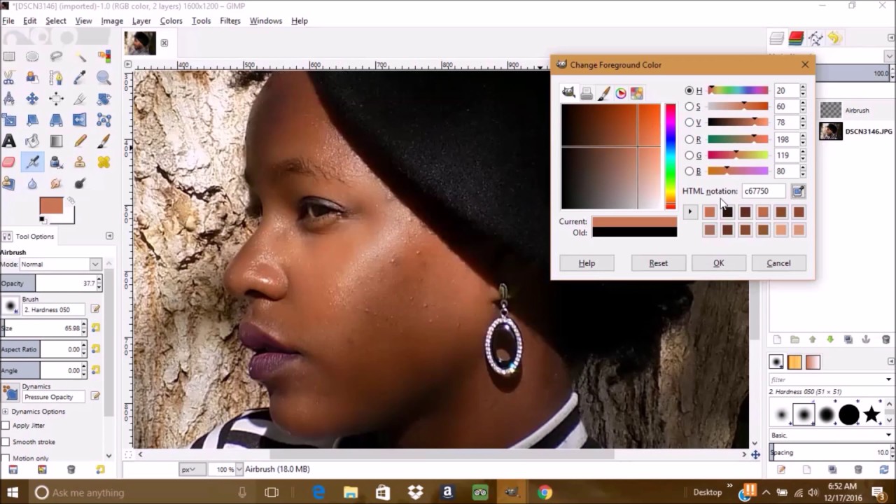 How to Edit Skin Tone, Remove Blemishes, etc. (Gimp Tutorial) - YouTube
