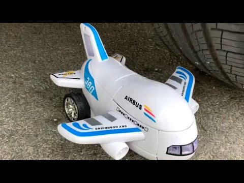 Car experiment crushing crunchy things airplane plane toy candy coca ...