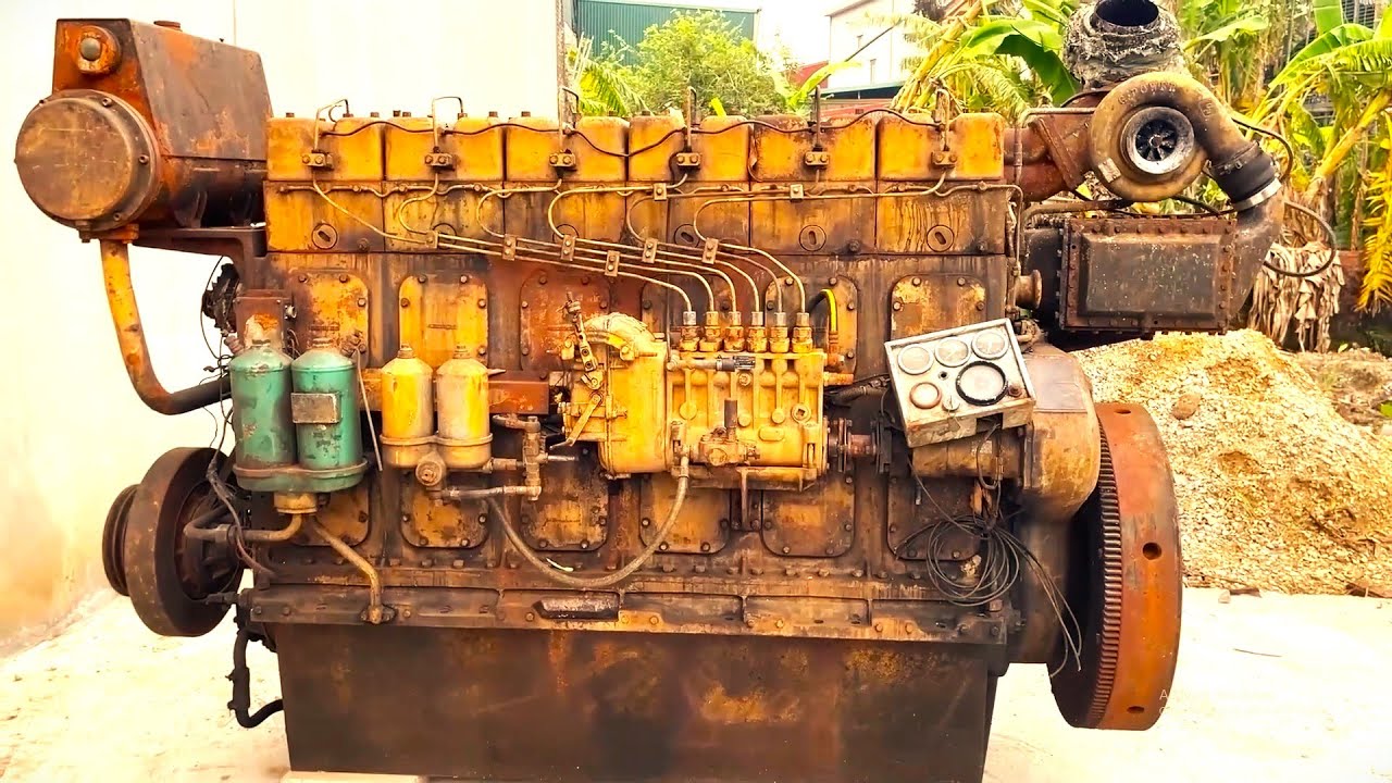 Unbelievable! Full Restoration of an Abandoned 4 Cylinder Diesel Engine ...
