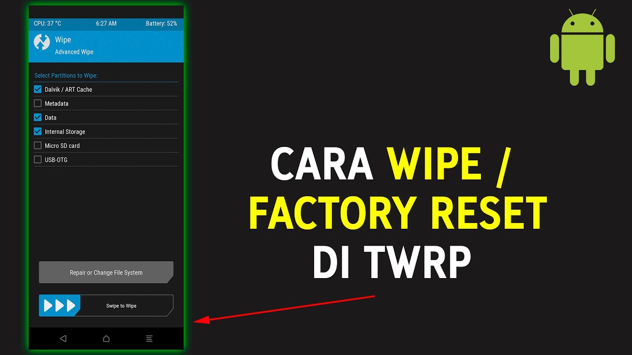 Cara Wipe / Factory Reset di TWRP Recovery Terbaru 2022 #Xiaomi - YouTube