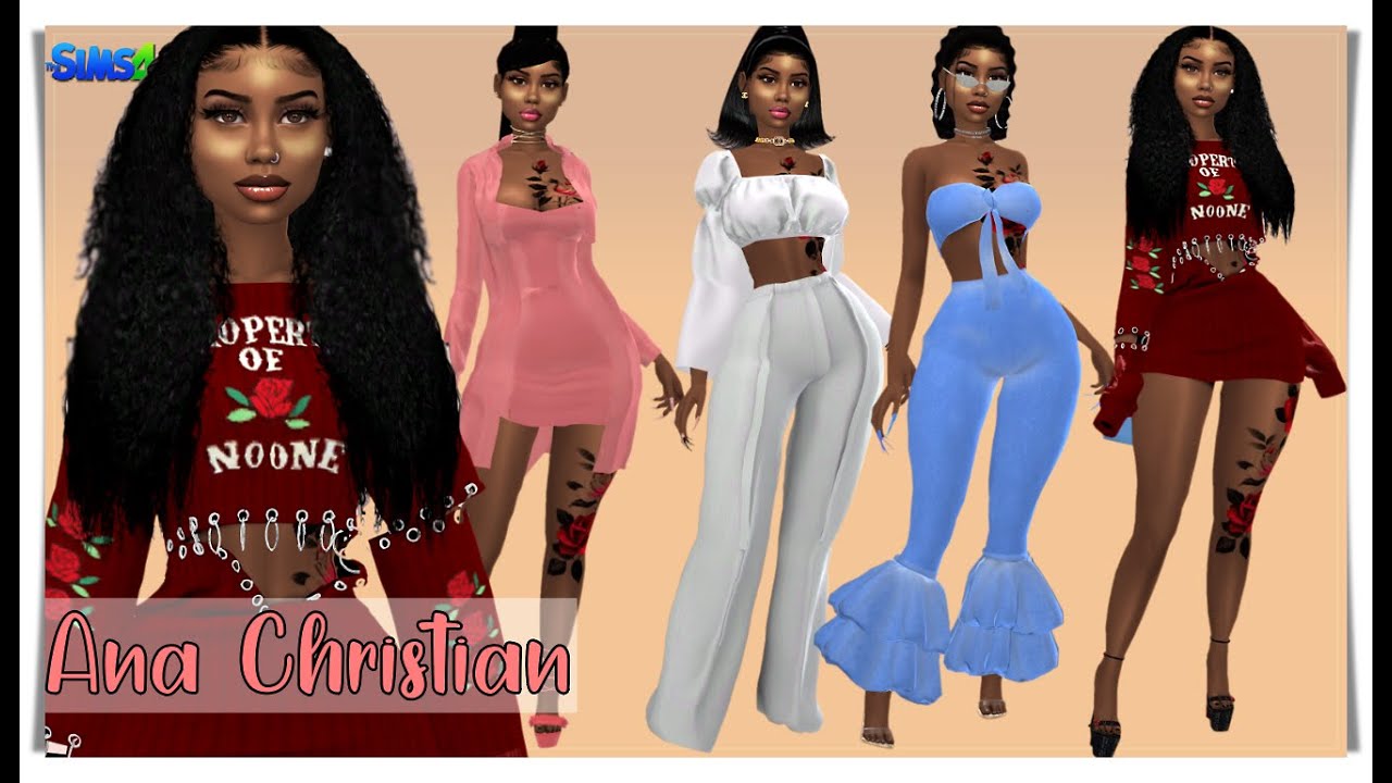 The Sims 4|| Ana Christian Lookbook|| Sim & CC Folder Download - YouTube