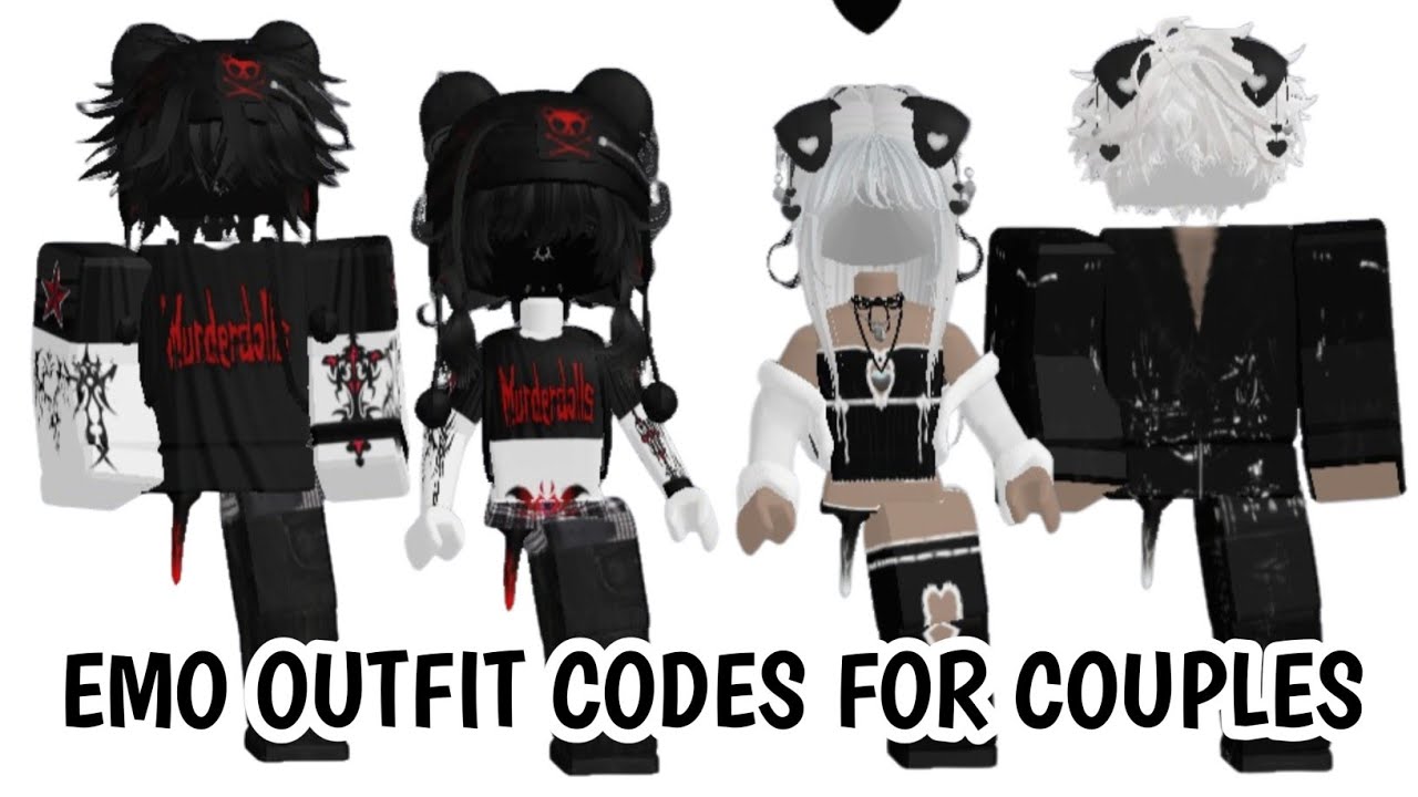 [New] Couple Matching EMO Outfits ID Codes + Link For Brookhaven RP ...