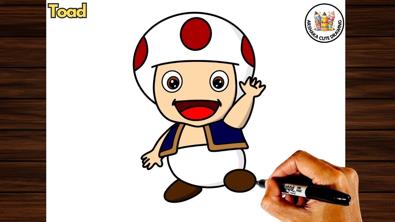 How to Draw Toad from Super Mario Easy Step by Step #supermario # ...