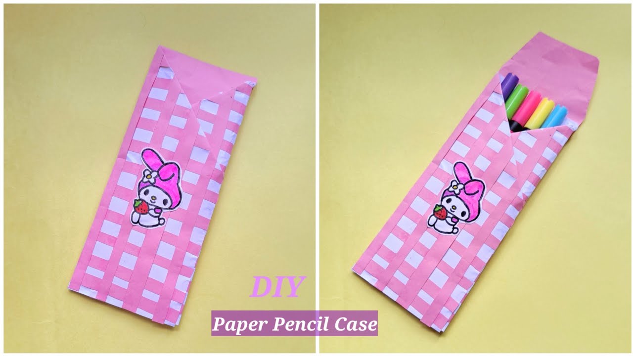 How To Make Paper Pencil Case / Diy Pencil Box / Paper pencil box - YouTube
