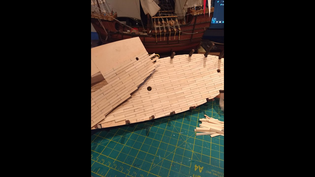 Deck Planking the La Pinta by Artesania Latina - YouTube