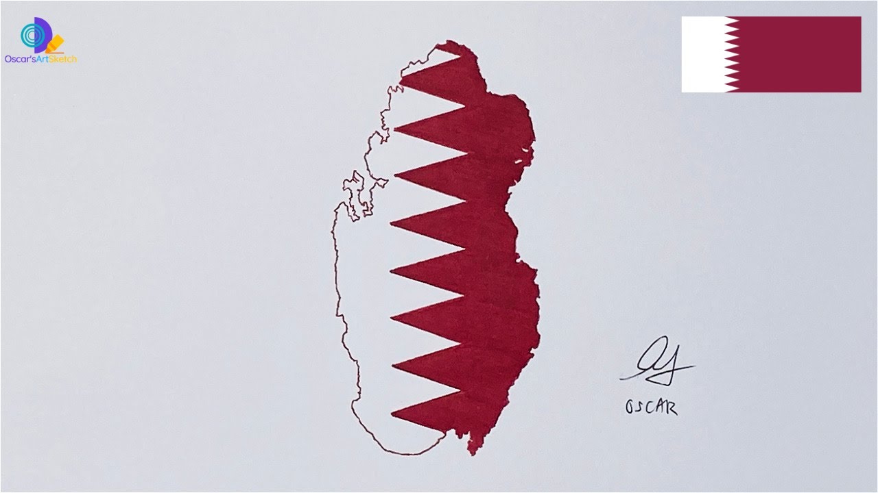 MAPS #10 : Drawing Map of Qatar - 🇶🇦 - YouTube