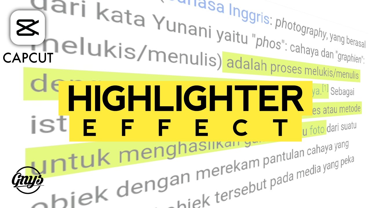 Cara Buat Highlighter Effect atau Efek Stabilo di CapCut Mobile - YouTube