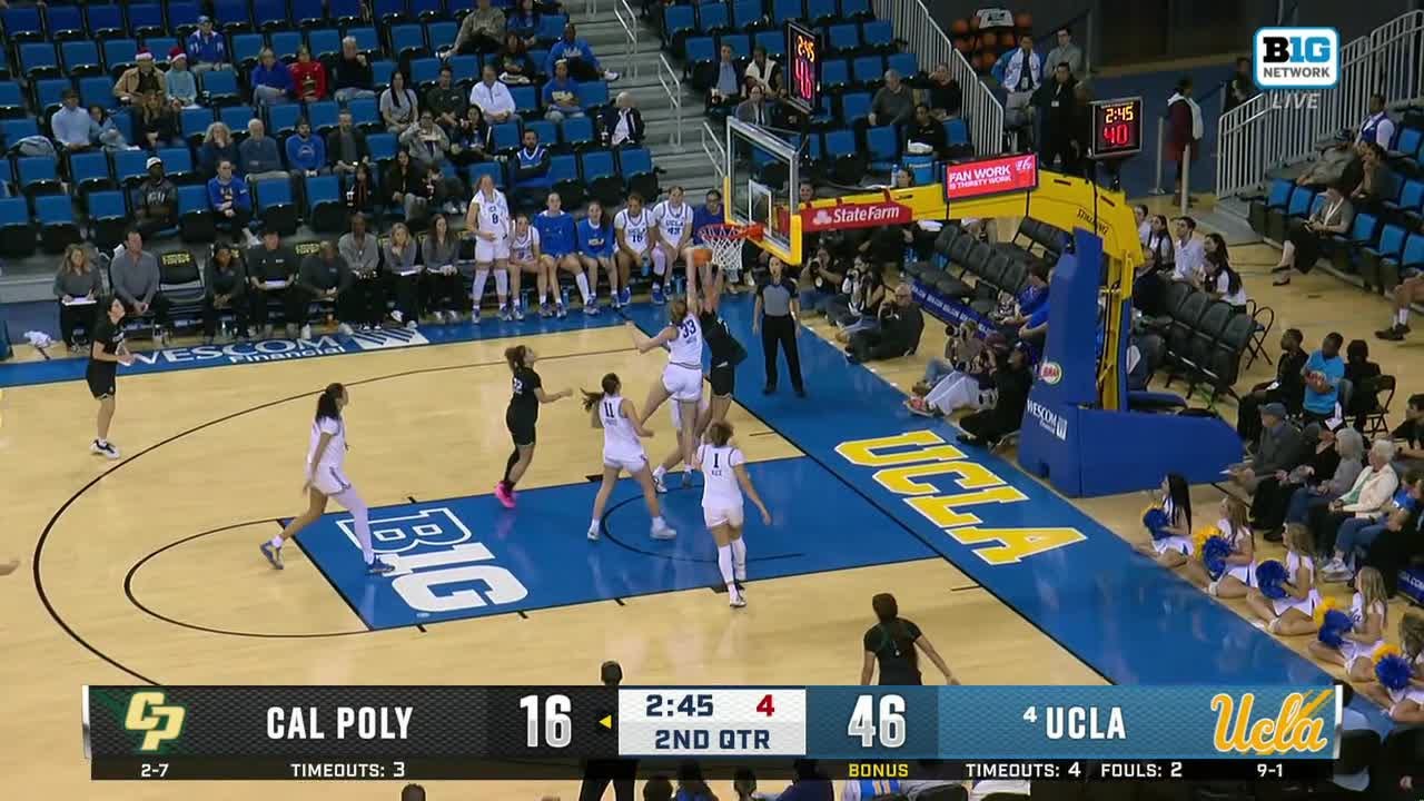 Amanda Muse Swats it Away vs. Cal Poly | UCLA Women's Basketball - YouTube