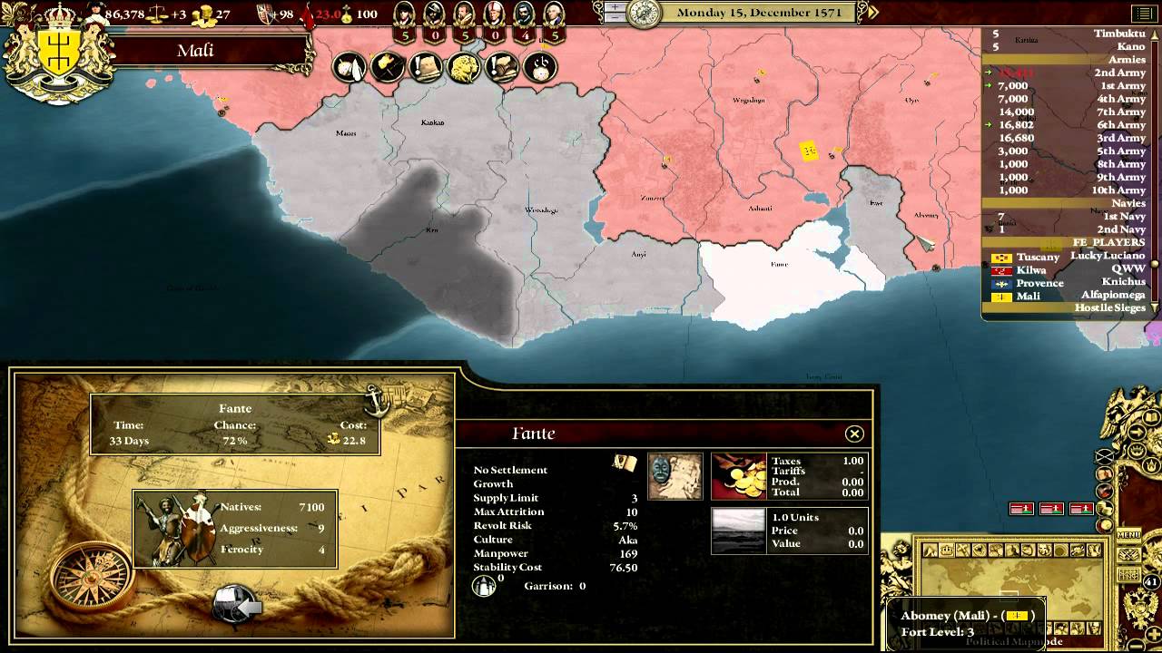 Let's play EU3 MEIOU Multiplayer - Tribal Kingdom of Mali part 17 - YouTube