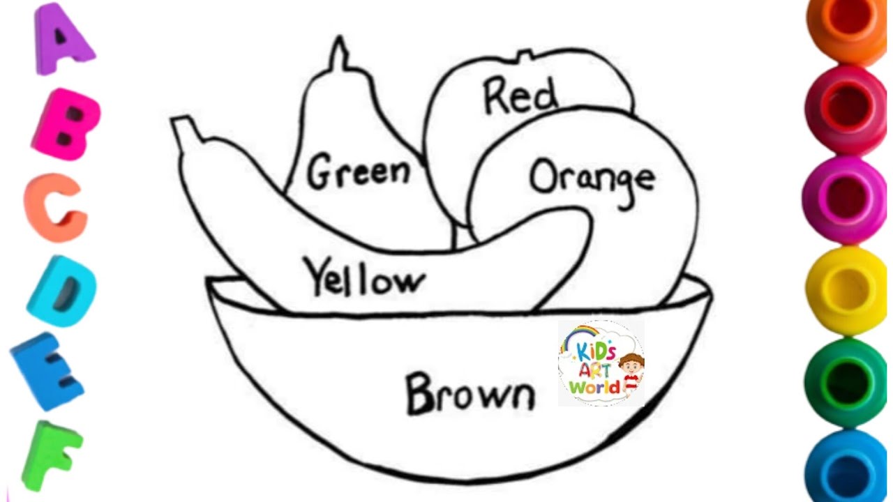 How to Draw Fruit Basket Easy Step by Step || Fruit Bowl Drawing ...