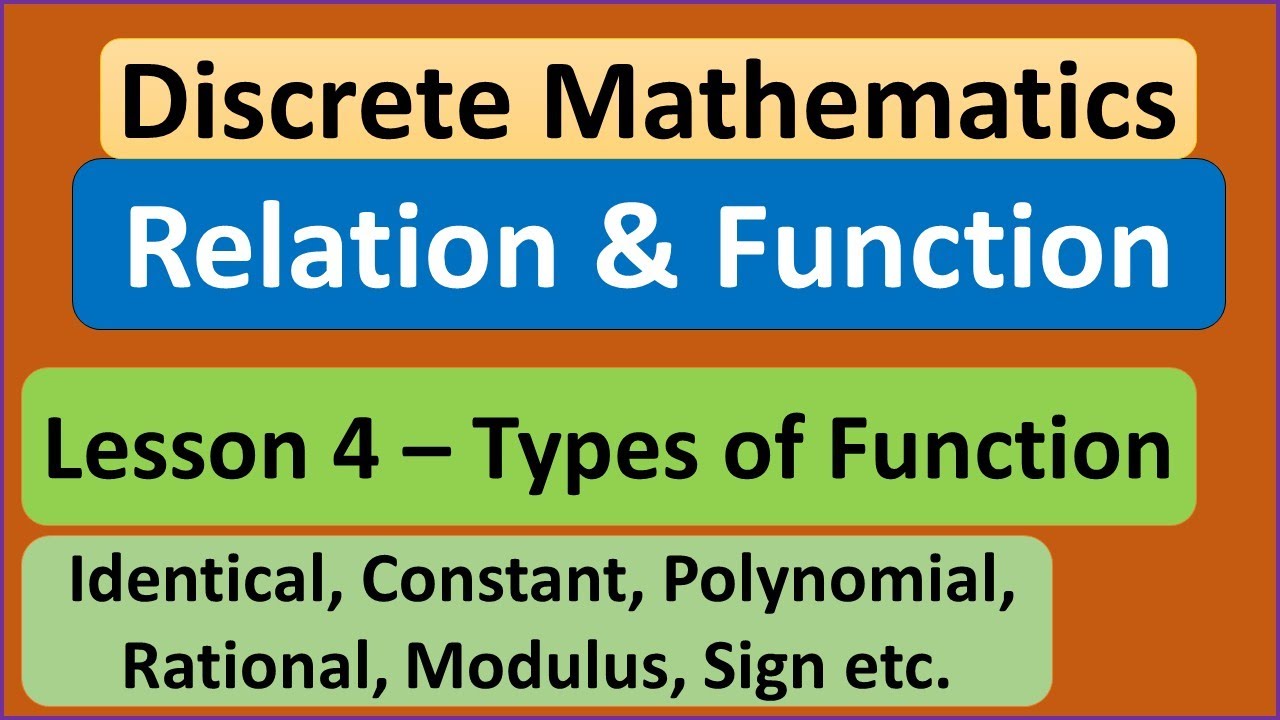 Types of Function ? - Lesson 4 - Relation & Function - सम्बन्ध एवं फलन ...