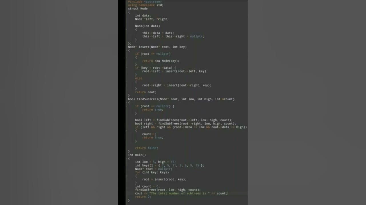 Count Of Subtrees Code - YouTube
