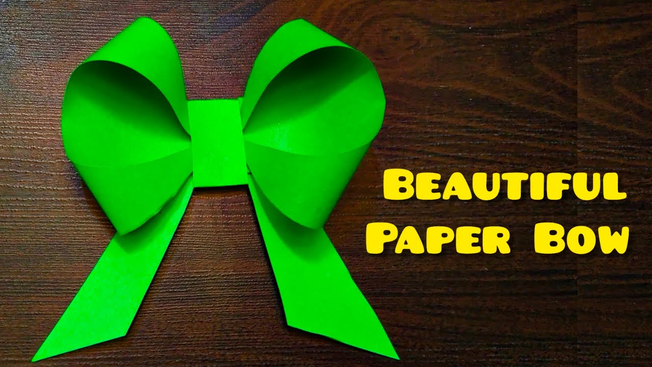 Easy Beautiful Paper Bow | Simple paper Bow | Kids Craft Ideas - YouTube