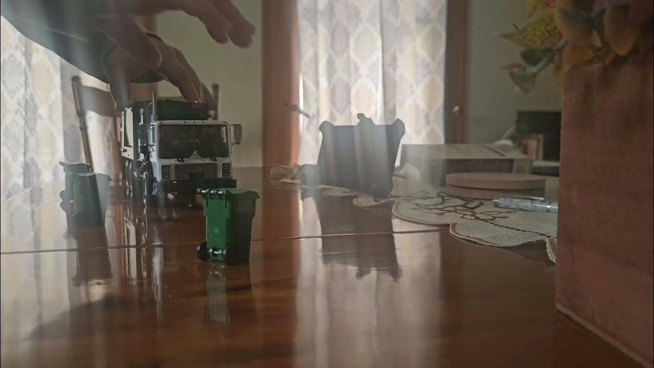 Mini Garbage Day with The First Gear 1:34 Waste Management Mack MR with Heil Python Side Loader ...