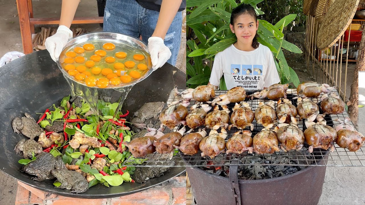 Frog: young chef cooking field frogs with best recipes - YouTube