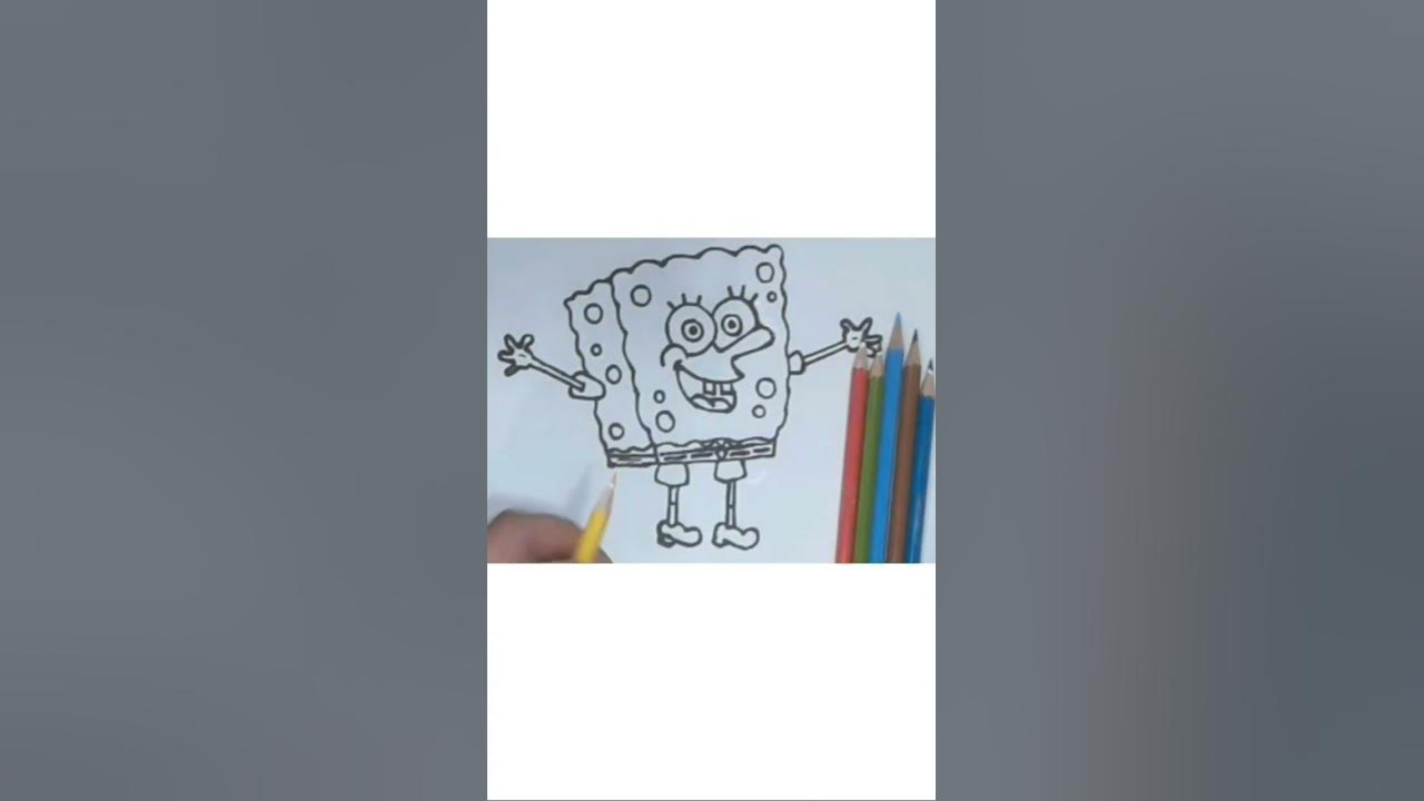 How To Draw Spongebob In Easy Way رسم سهل رسم كرتون اسفنجة بوب بطريقة سهلة Youtube