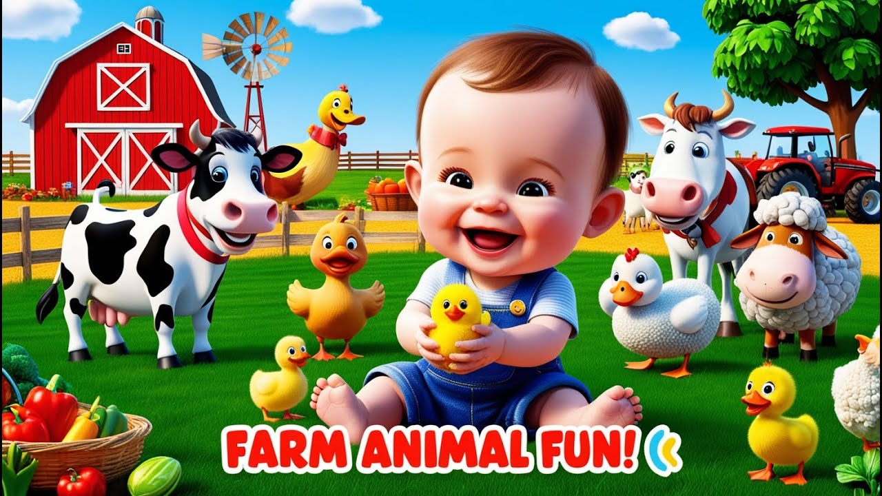 Farm Animal Sounds Song for Kids | Fun Learning Rhyme with Farm Animals ...