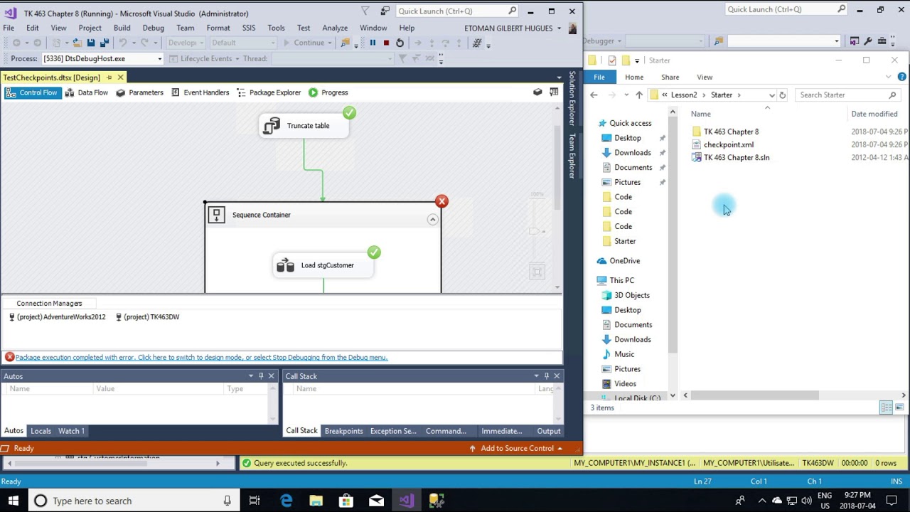 08.2 SSIS CheckPoint - YouTube