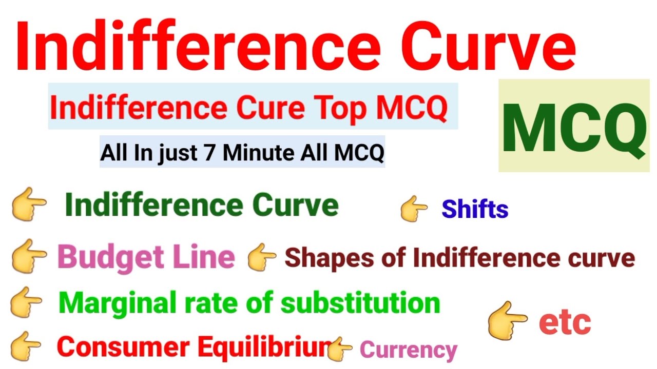 Indifference Curve | Top MCQ | MCQ On Indifference Curve | For ...