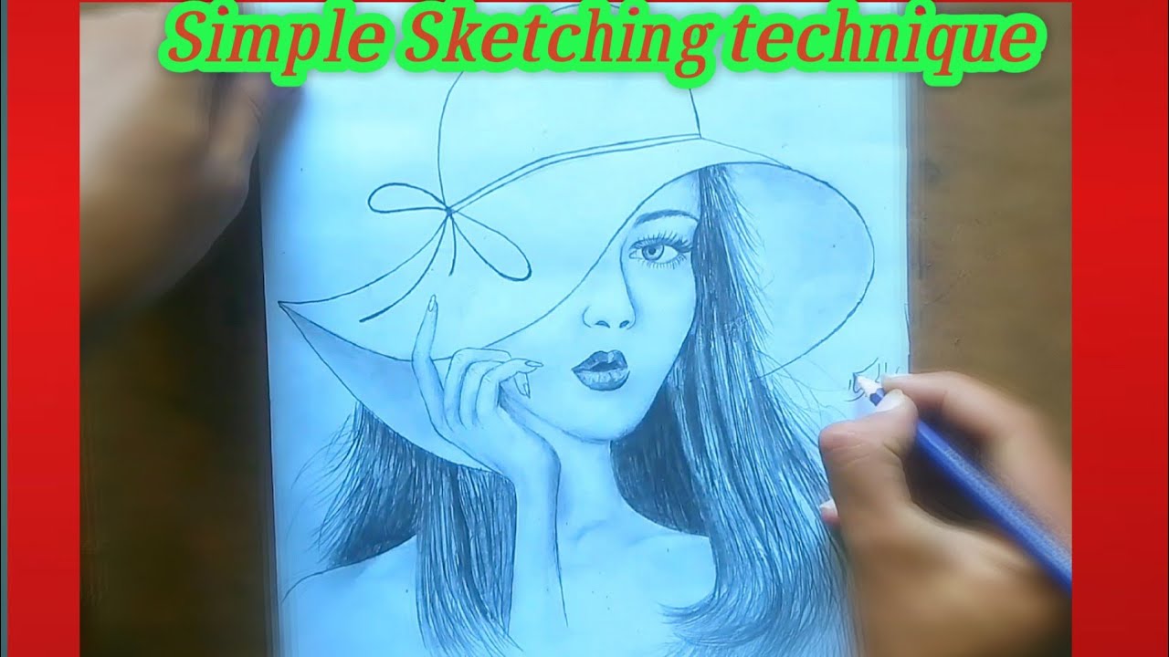 How to draw a girl \ simple sketching technique - YouTube