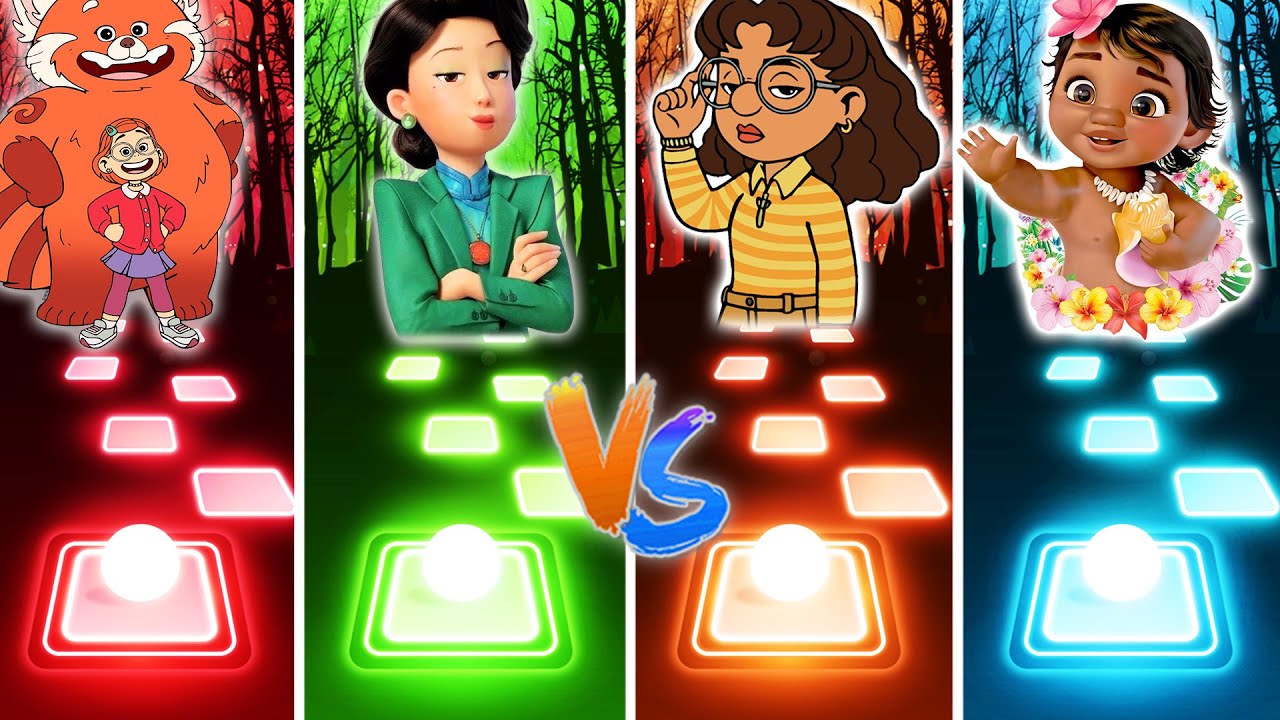 Turning Red Meilin Vs Ming Lee Vs Priya Vs Baby Moana - Tiles Hop! 4 ...