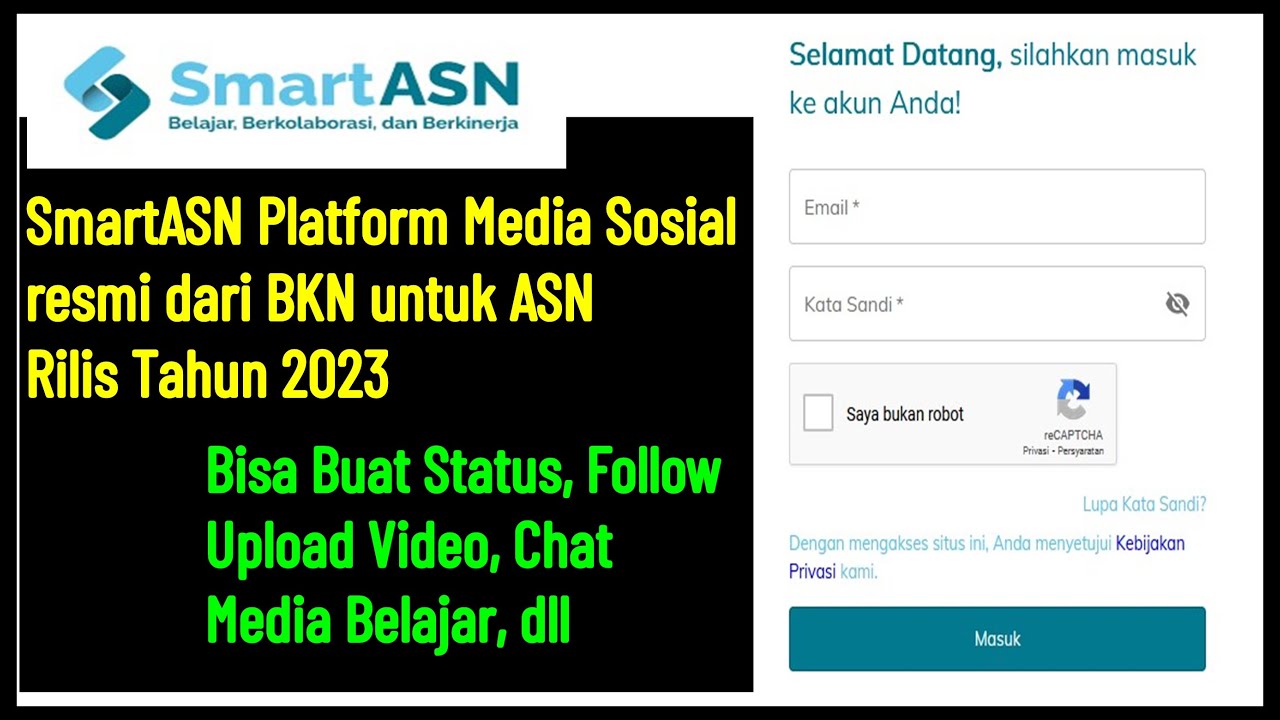 SmartASN Platform Media Sosial resmi dari BKN untuk ASN Baru rilis 2023 - YouTube