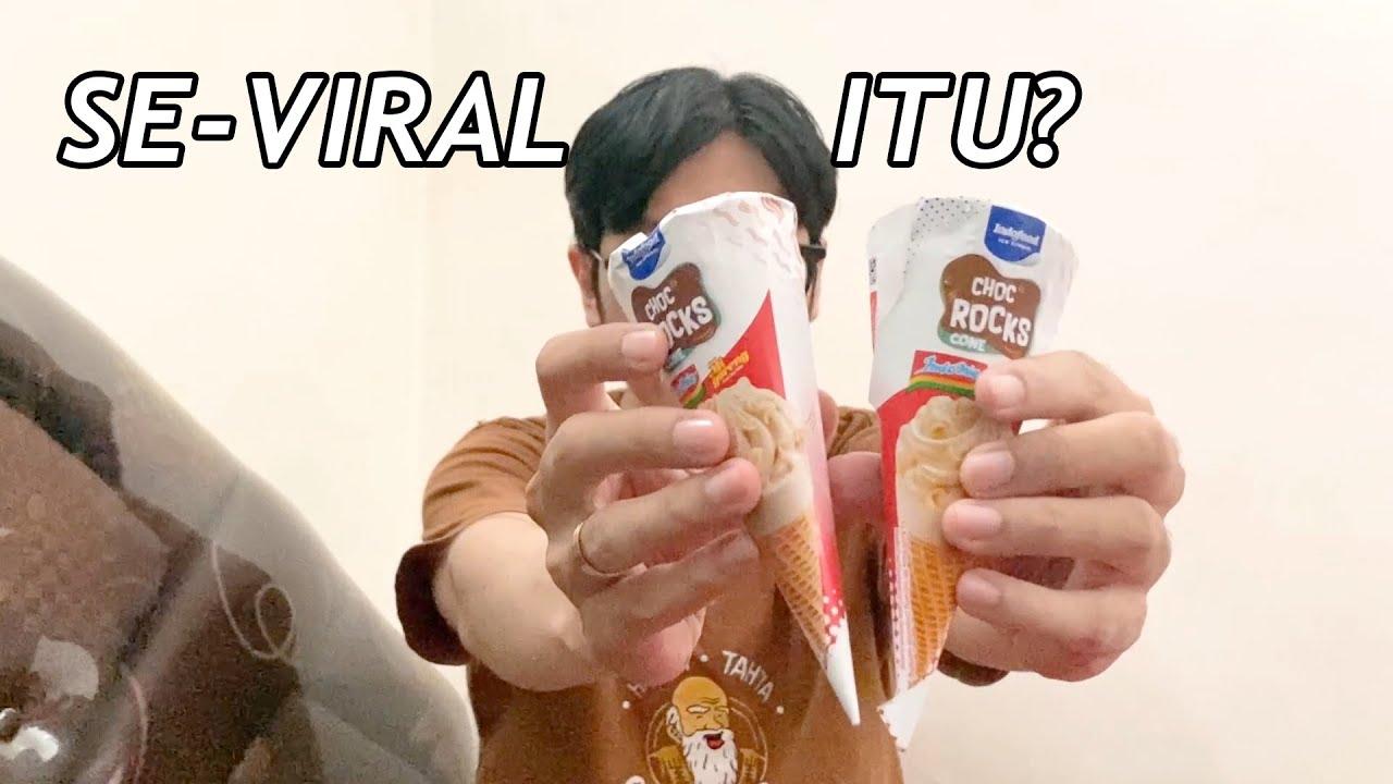 INDOESKRIM ICE CREAM CHOC ROCKS CONE INDOMIE #yyreviews - YouTube