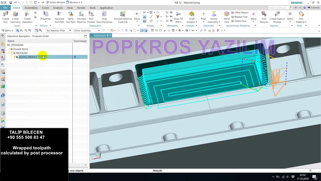 WRAP TOOLPATH WITH SIEMENS NX USING POSTPROCESSOR - YouTube