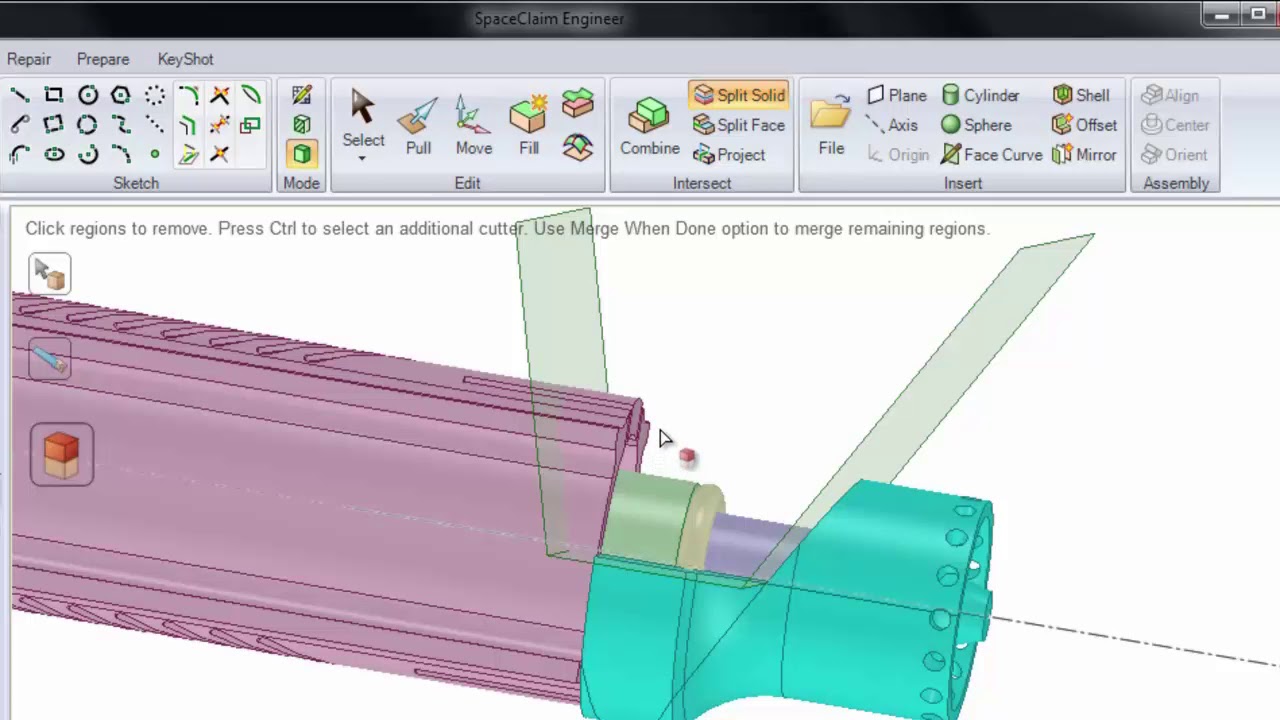 SpaceClaim Tutorial 3.6 Intersect - YouTube