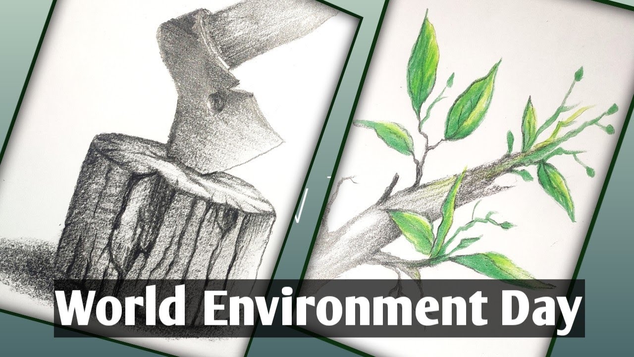 How to draw World Environment Day| Don't cut tree drawing| Save Earth ...