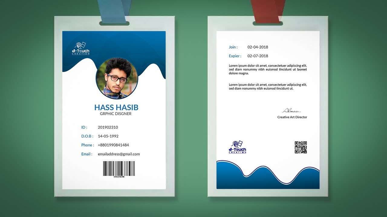 ID Card Design in Illustrator tutorial - YouTube
