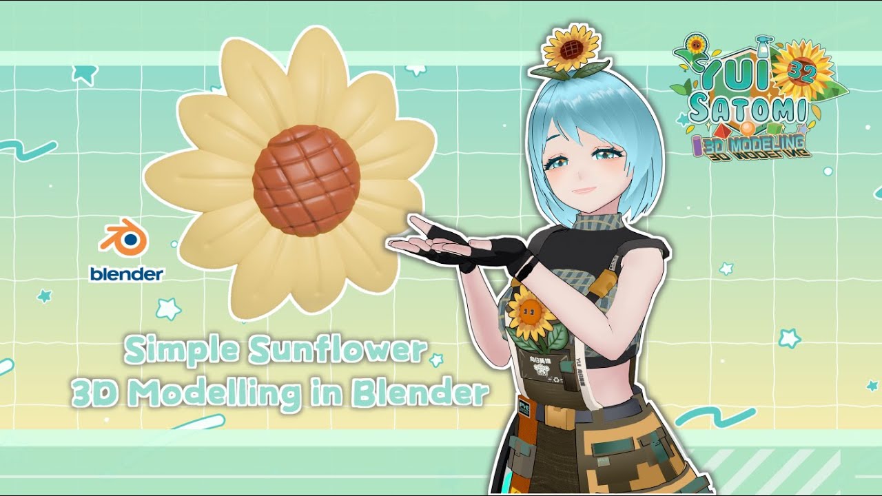【Yui Blender Tutorial】Simple Sunflower 3D for 3D Printing - YouTube