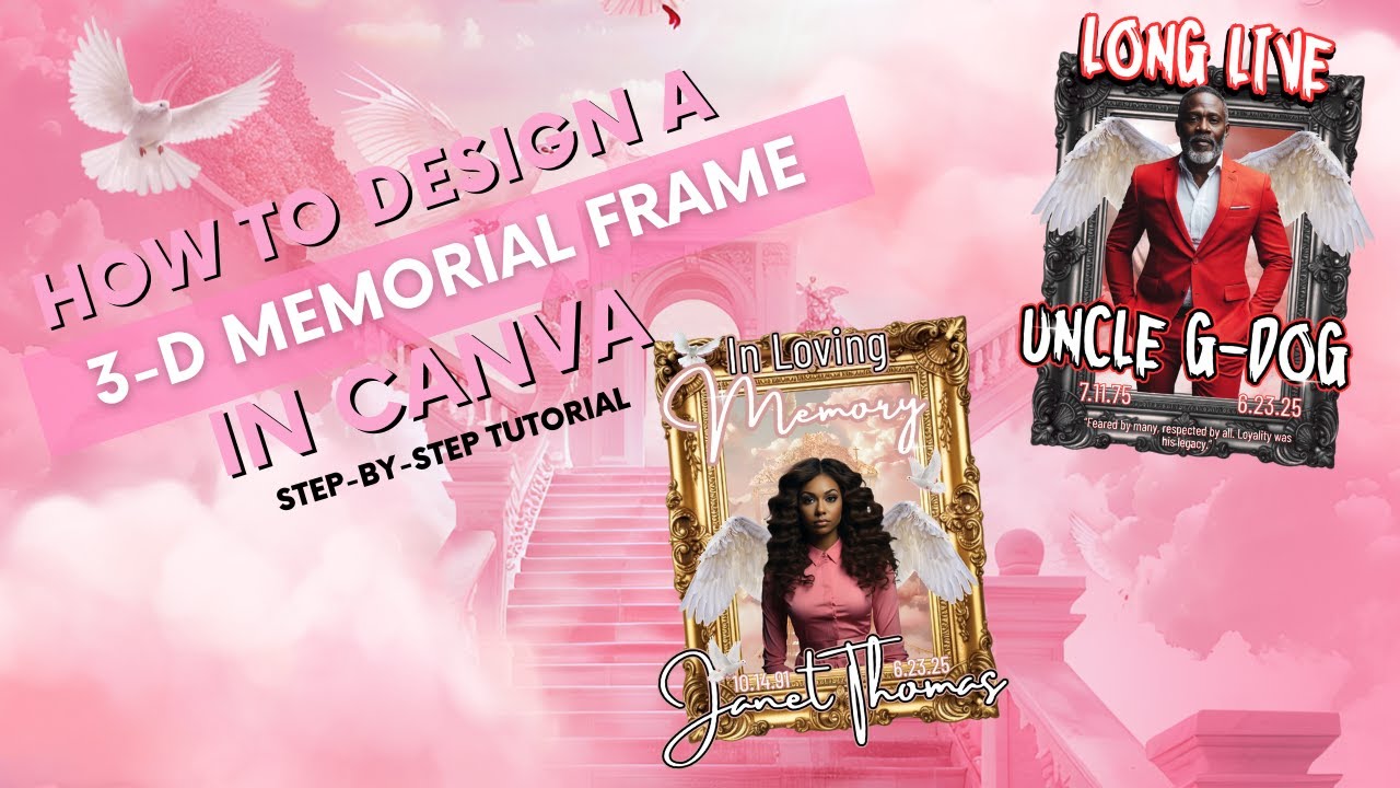 How to Design a 3D Memorial Frame in Canva | Step-by-Step Tutorial ...