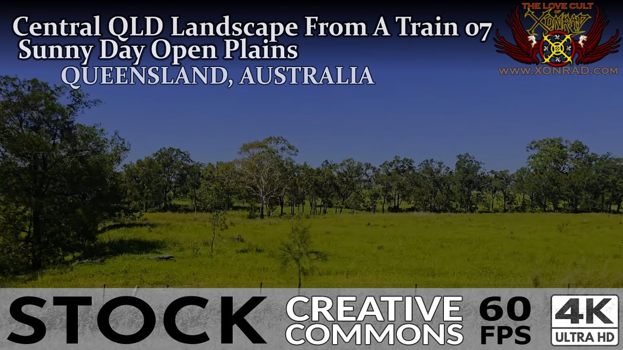 Central QLD Landscape From A Train 07, Sunny Day Open Plains=RUNNING ...