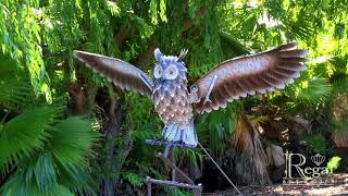 Kinetic Rocking Owl Outdoor Garden Sculpture