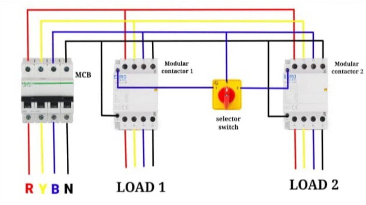 3 phase modular contactor connection #3phase - YouTube