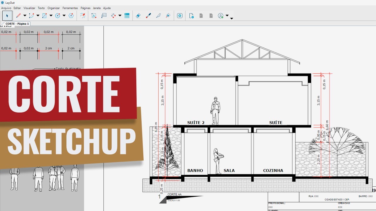 CORTE NO SKETCHUP LAYOUT I Template Gratuito - YouTube