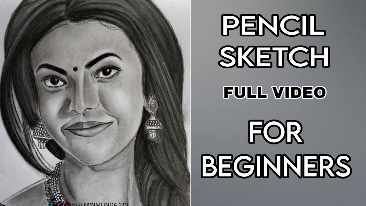 Drawing Kajal Agarwal| Full video| For beginners| How to draw face ...
