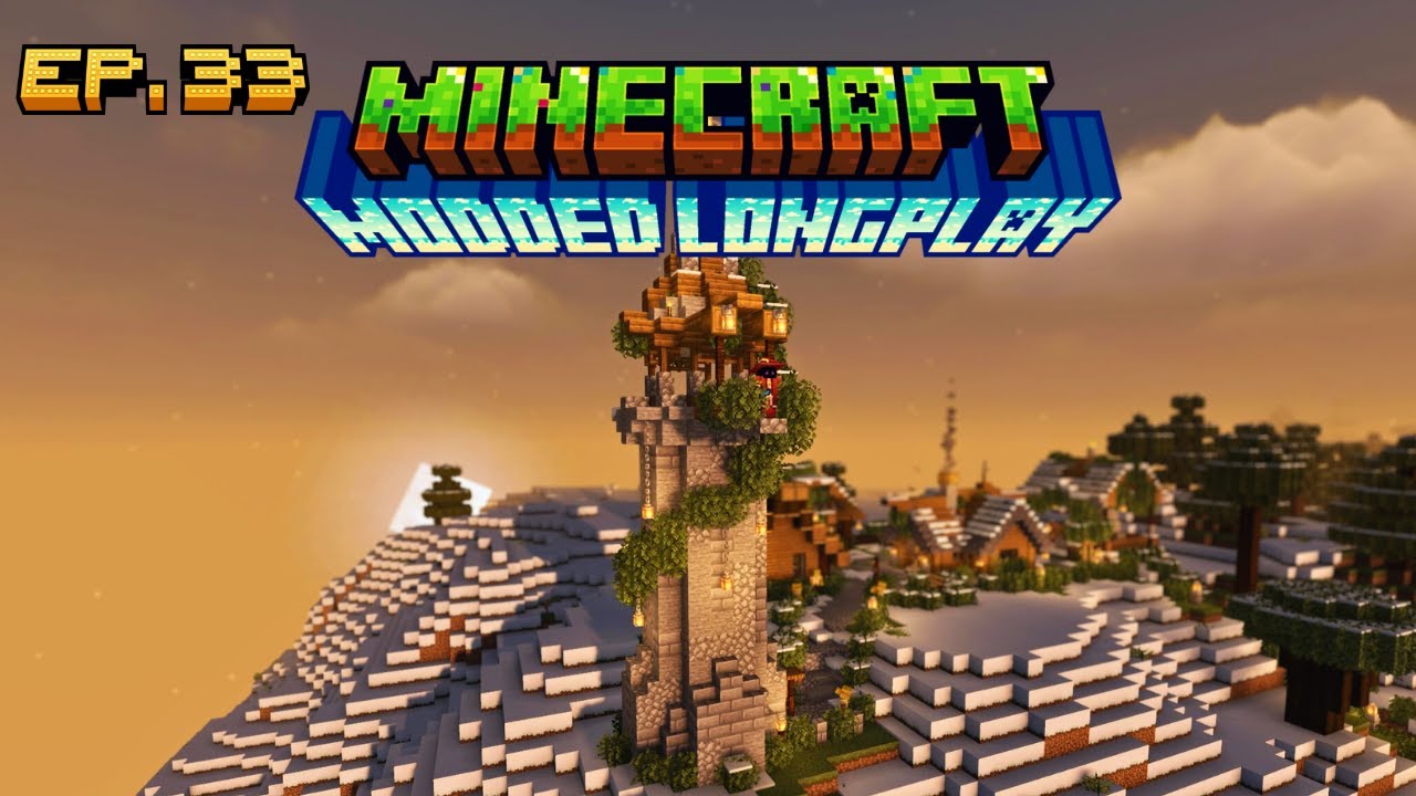 Building a Snow Tower | Relaxing Modded Minecraft Longplay - YouTube