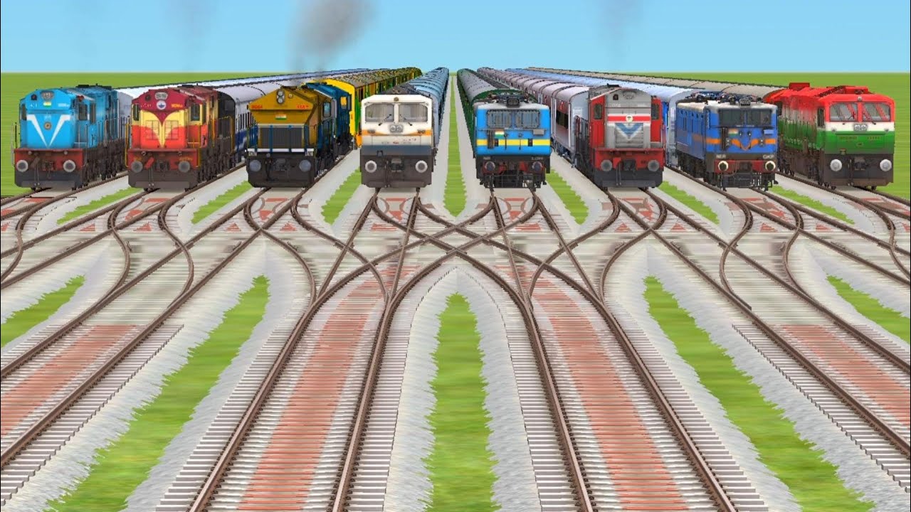 More Realistic Rails Crossing By X BUMPY 🏁Branched Railroad Track# ...