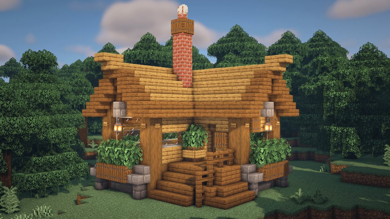 Minecraft | How to build a Wooden Starter House - YouTube