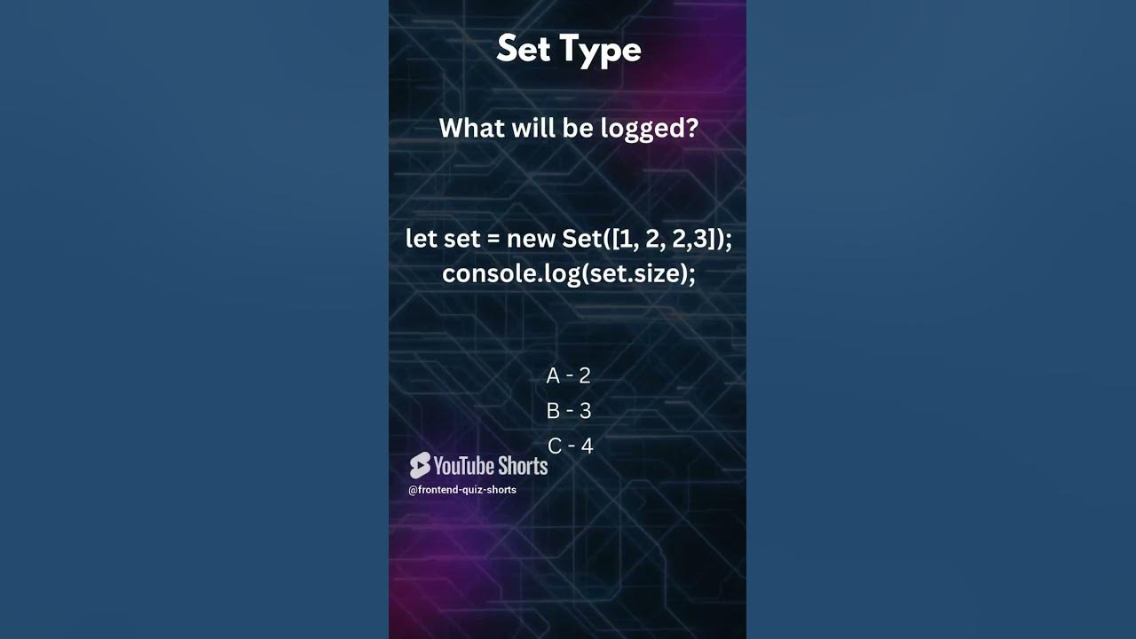 Set Type Freecodecamp Javascripttutorial Javascriptquiz Forntendquiz Coding Youtube