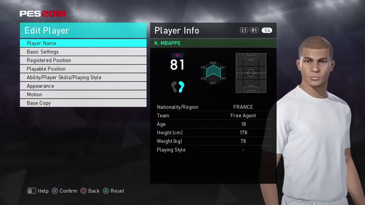 PES 2017: Face do Kylian Mbappé (PSG) - YouTube