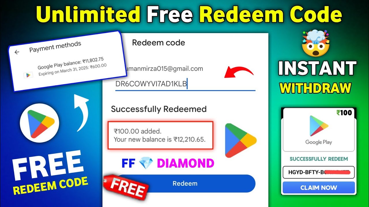 Free Redeem Code ( Instant ) | Free Redeem Code App | Google Play ...