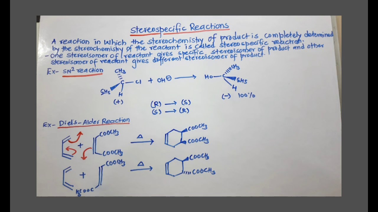 Stereospecific Reactions - YouTube