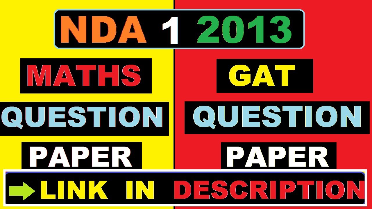 NDA 1 2013 Question Paper || NDA Previous year papers | NDA Last year ...