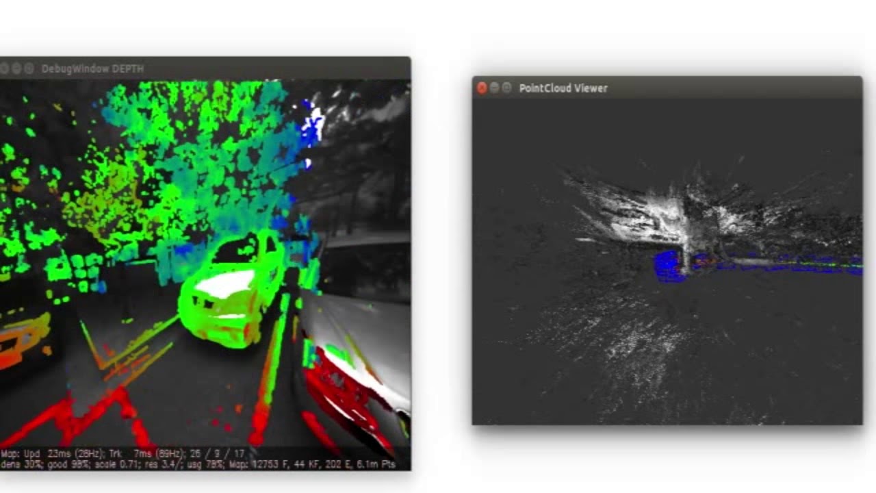 LSD-SLAM in a outdoor parking lot - YouTube